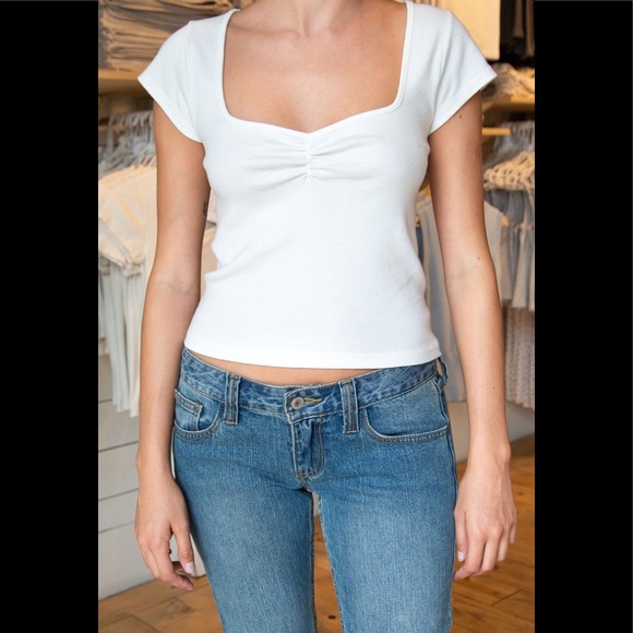 Brandy Melville | Tops | Brandy Melville White Mabel Top | Poshmark